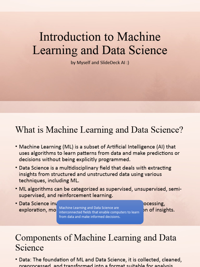 Introduction To Machine Learning and Data Science: by Myself and ...