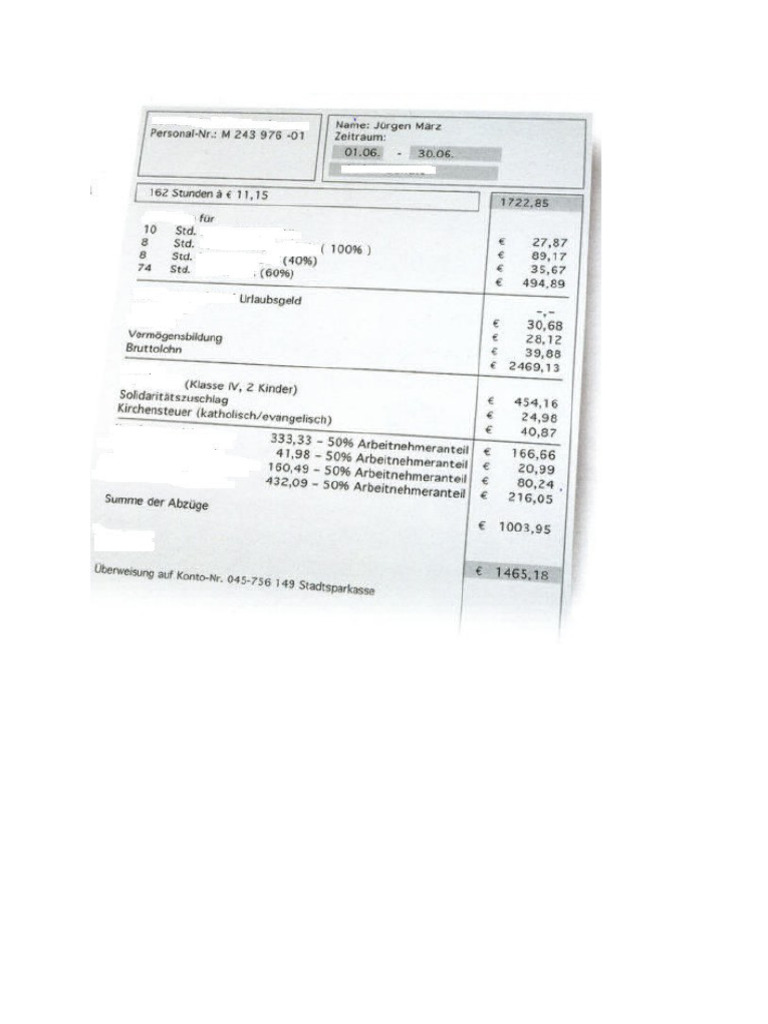 Gehaltsabrechnung | PDF