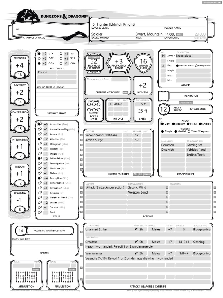 Fighter Chargen | PDF | Dungeons & Dragons | Role Playing Games