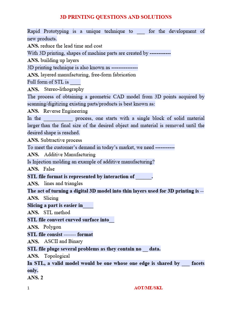 Makaut Question Banks Solution | PDF | 3 D Printing | Alloy