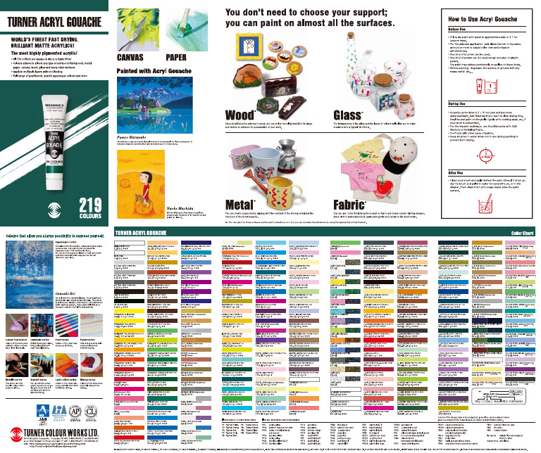 Acrylic Gouache - Color - Chart | PDF