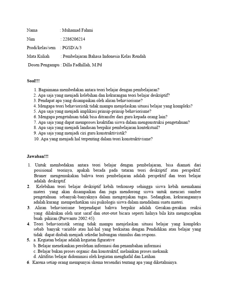 Latihan Bab 4 Muhamad Fahmi | PDF