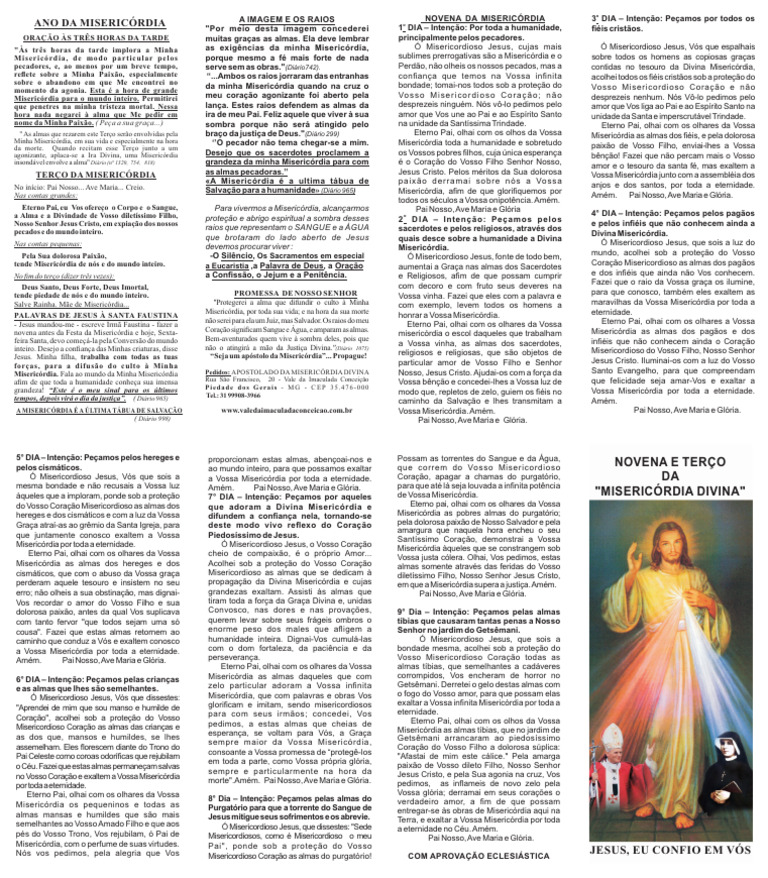Novena Da Divina Misericórdia | PDF | Rosário | Misericórdia