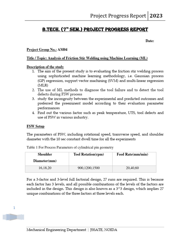 8th Sem Progress Report | PDF | Industrial Processes | Metals