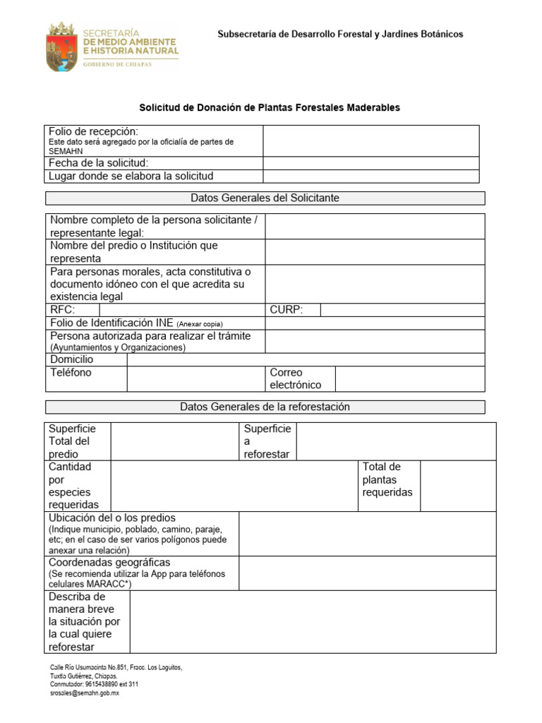 Formato Solicitud Donacion Plantas | PDF