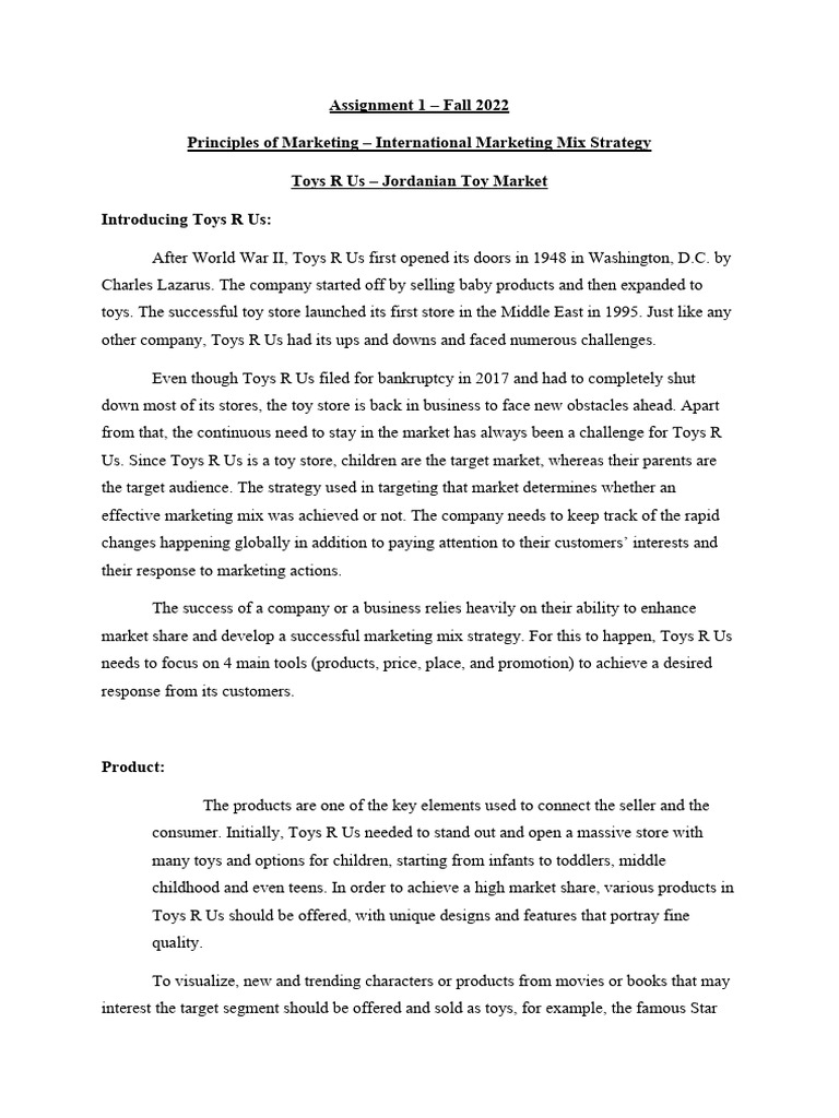 Assignment 1 - Marketing Mix | PDF | Marketing | Sales