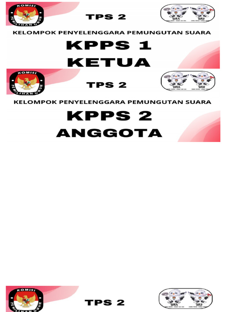Nama Meja TPS | PDF