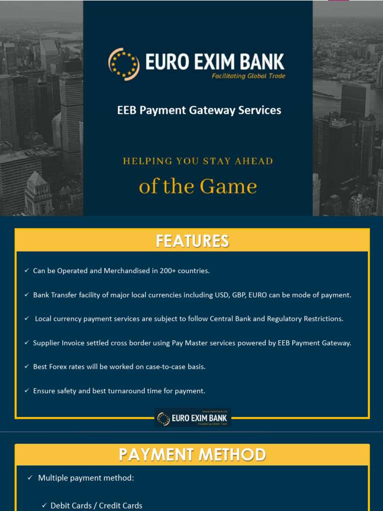 Euro Exim Bank Payment Gateway Services | PDF | Payments | Banks