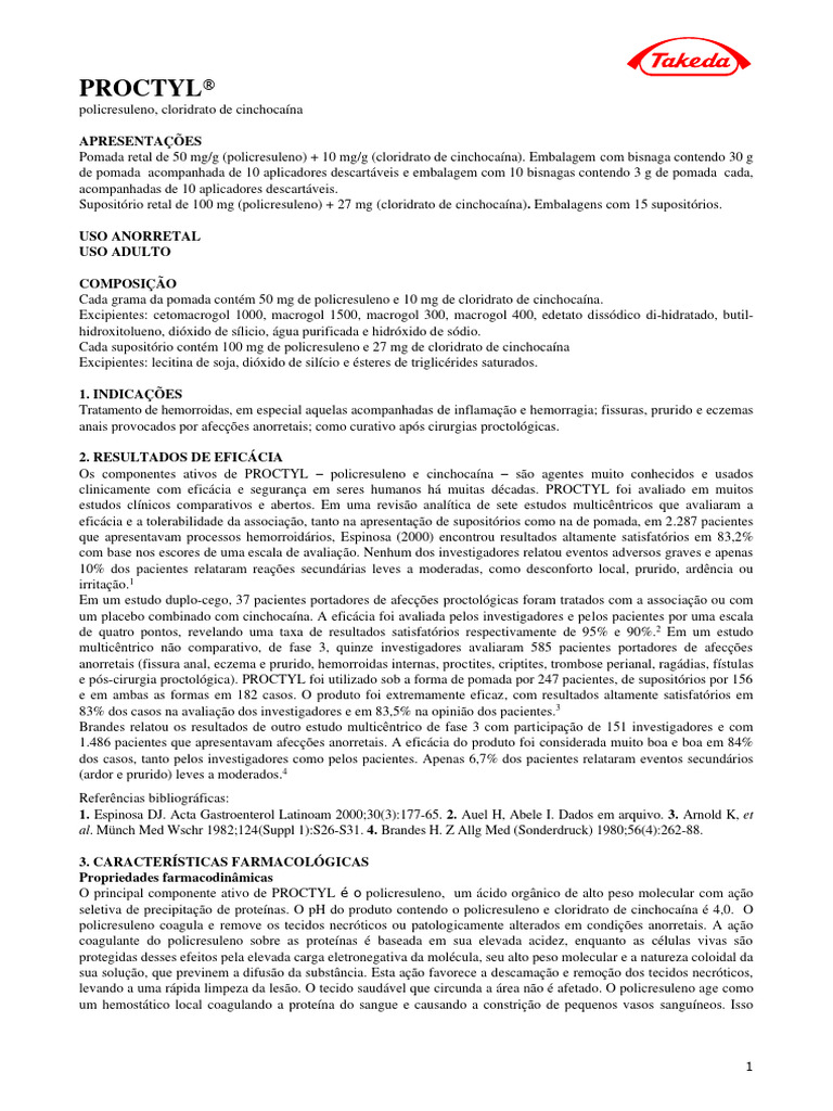 Proctyl Bula Profissional | PDF | Dor | Gravidez