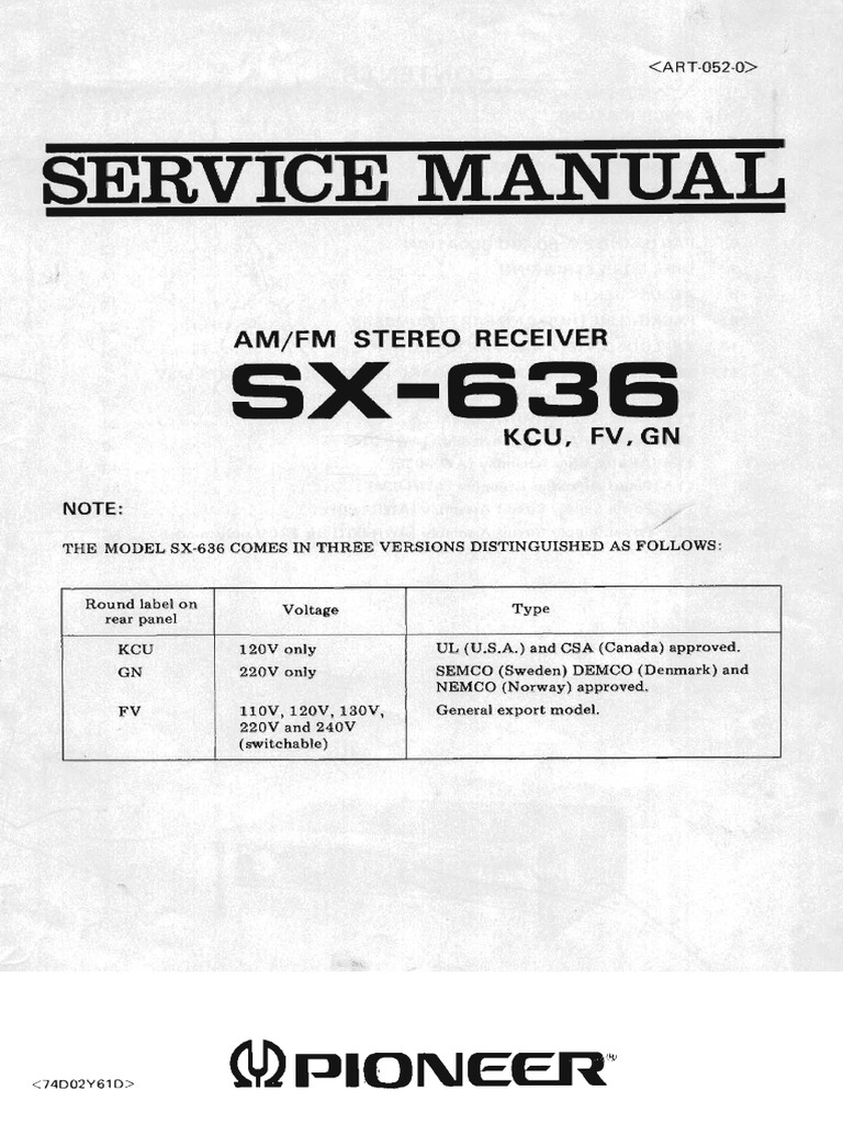 Pioneer+Sx 636 | PDF