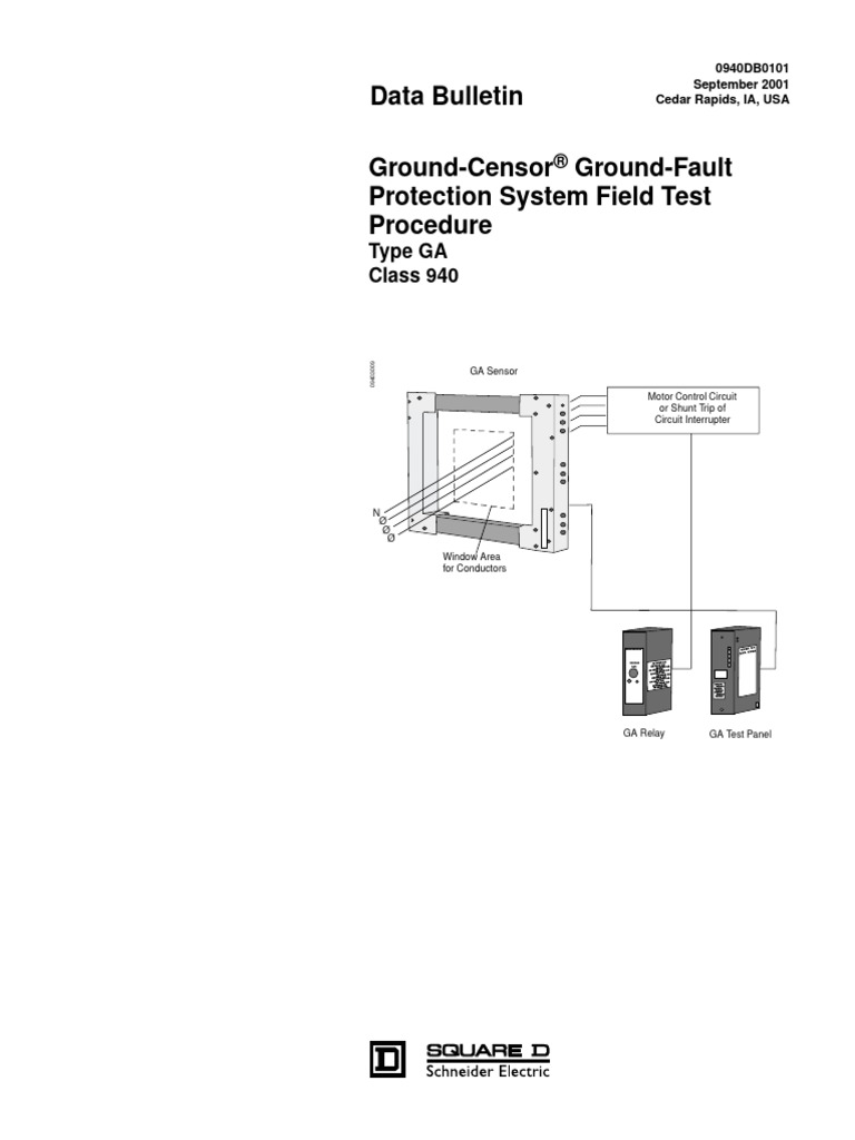 Ground Sensor Ga Class 0940 Testing | PDF | Relay | Electrical Engineering