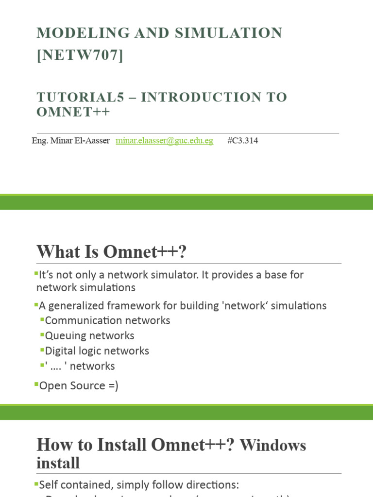 Omnet++ Tutorial for Students | PDF | Parameter (Computer Programming) | Computer Network