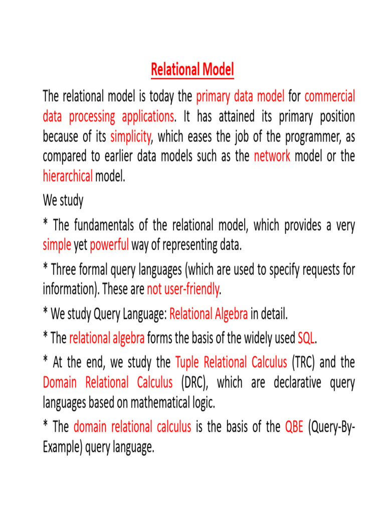 Chapter 3.1 Complete (Relational Model) | PDF | Relational Model | Relational Database