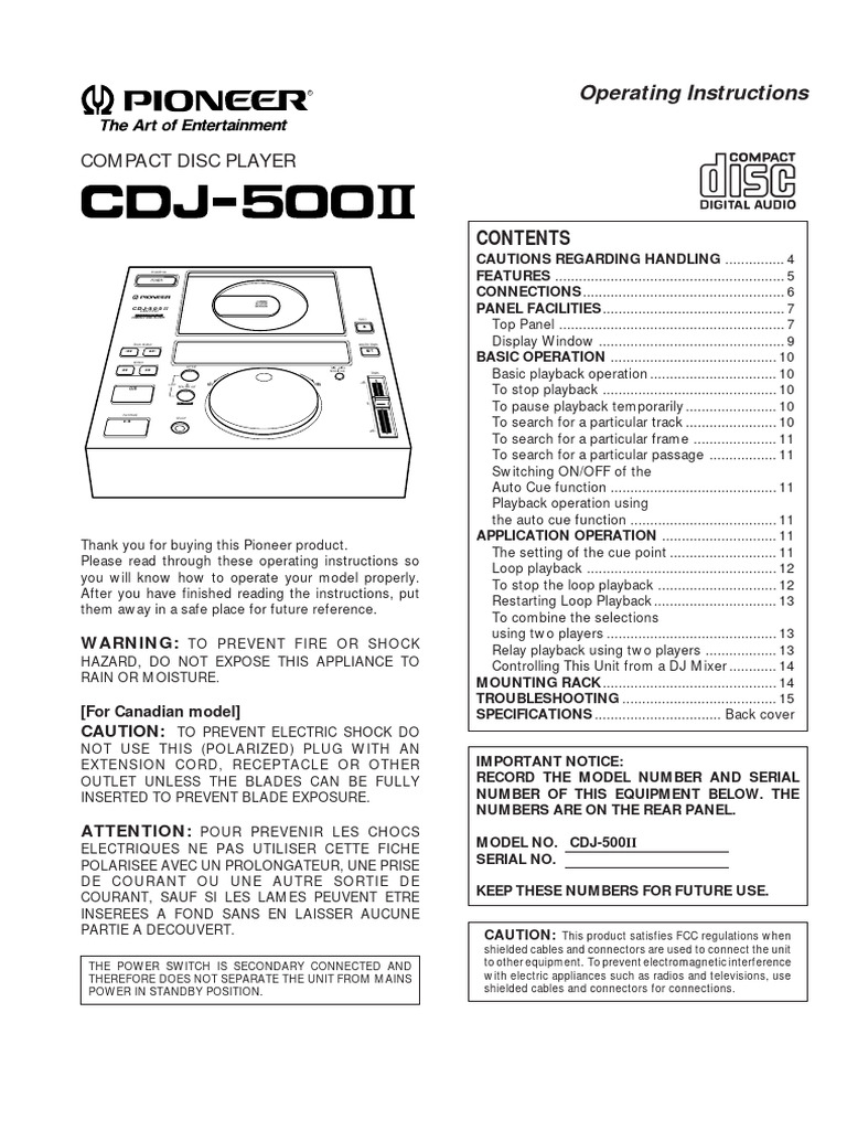 CDJ-500-2_manual_EN | PDF | Tempo | Ac Power Plugs And Sockets