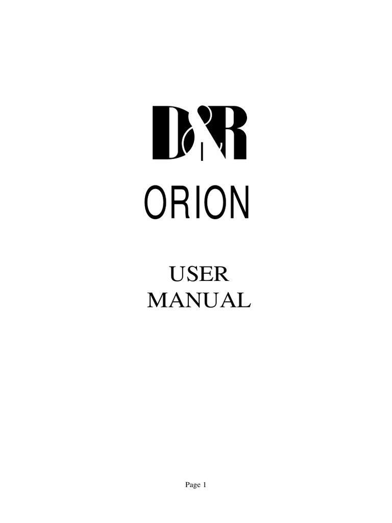 Orion Manual | PDF | Equalization (Audio) | Sound Recording Orion Manual | PDF | Equalization (Audio) | Sound Recording