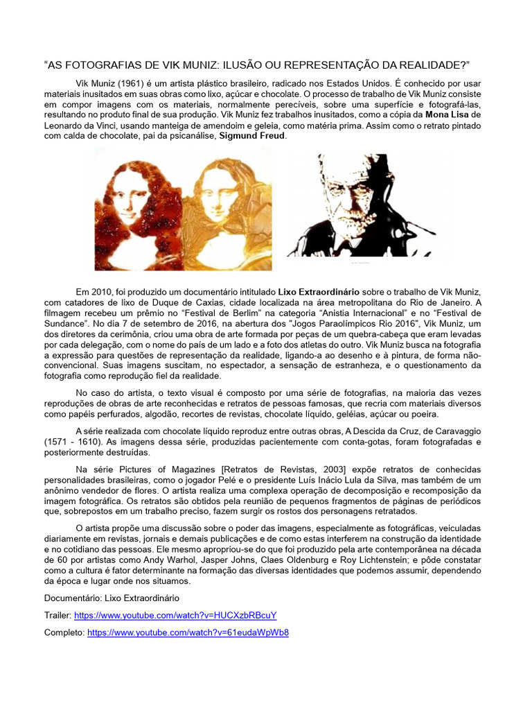 As Fotografias de Vik Muniz | PDF