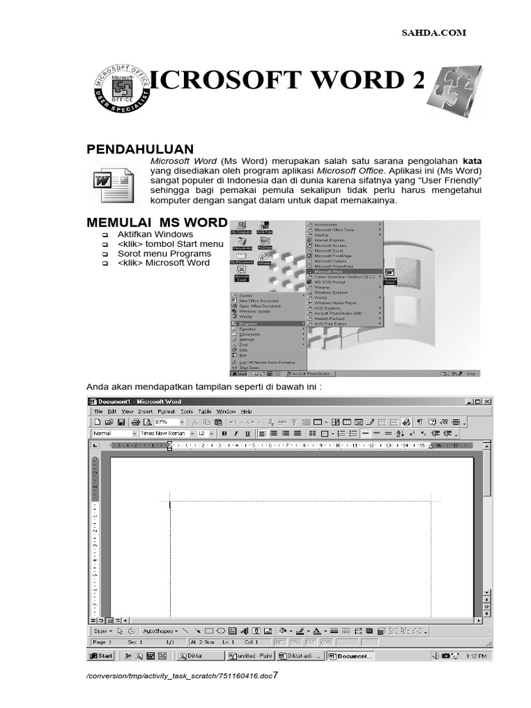 Pengenalan Word 2000 | PDF