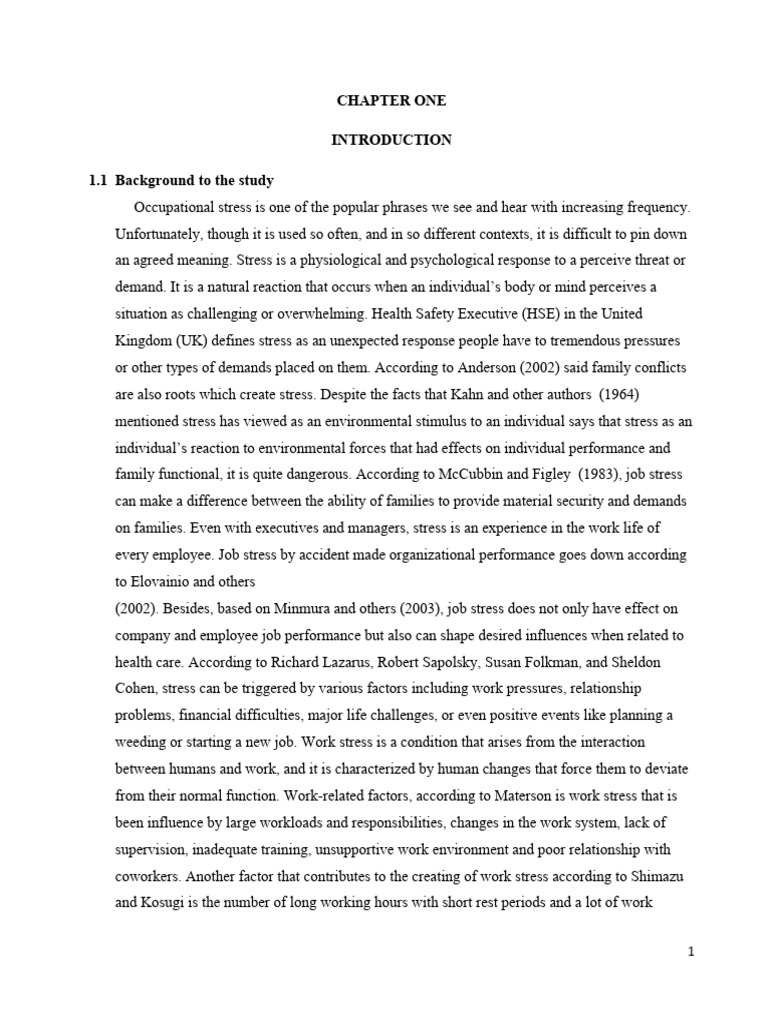 CHAPTER 1,2 & 3 PROJECT PFML (Autosaved) | PDF | Occupational Stress | Motivational