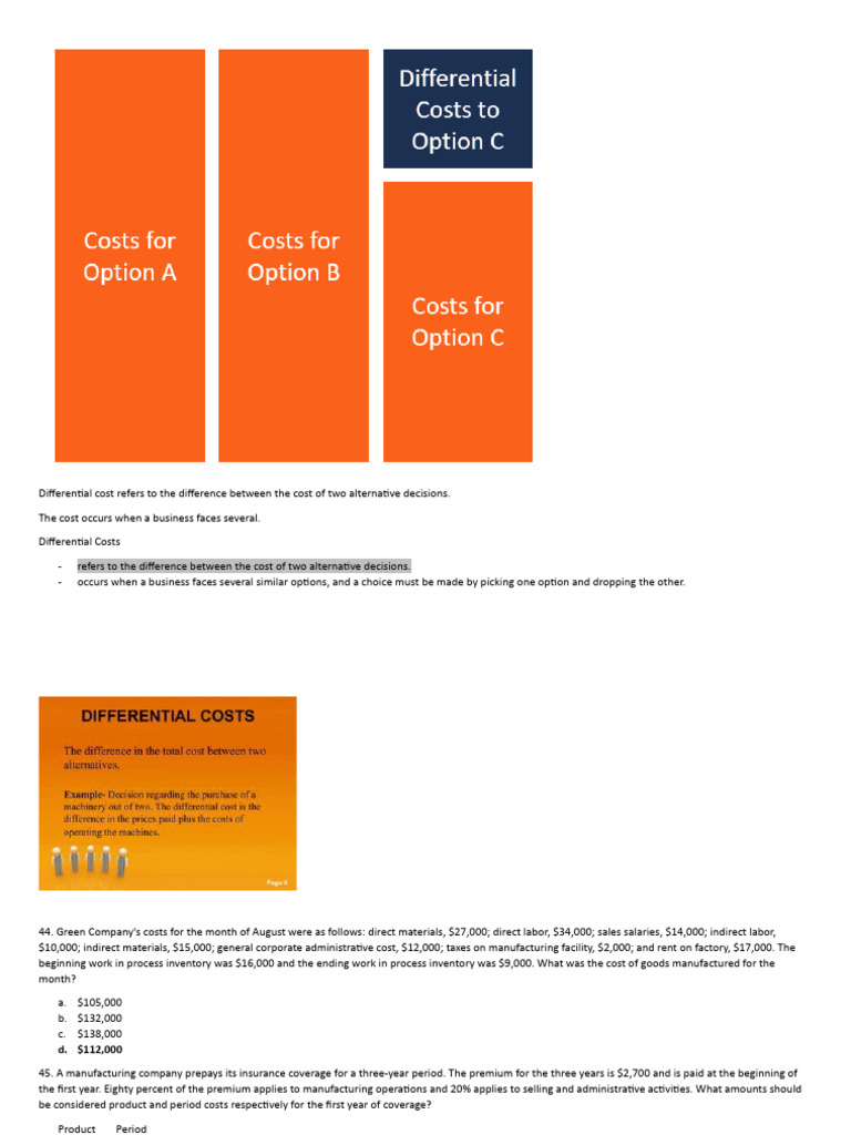 Differential Costs | PDF