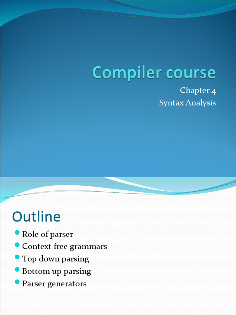 Chapter 4 - Syntax Analysis | PDF | Parsing | Formalism (Deductive) Chapter 4 - Syntax Analysis | PDF | Parsing | Formalism (Deductive)