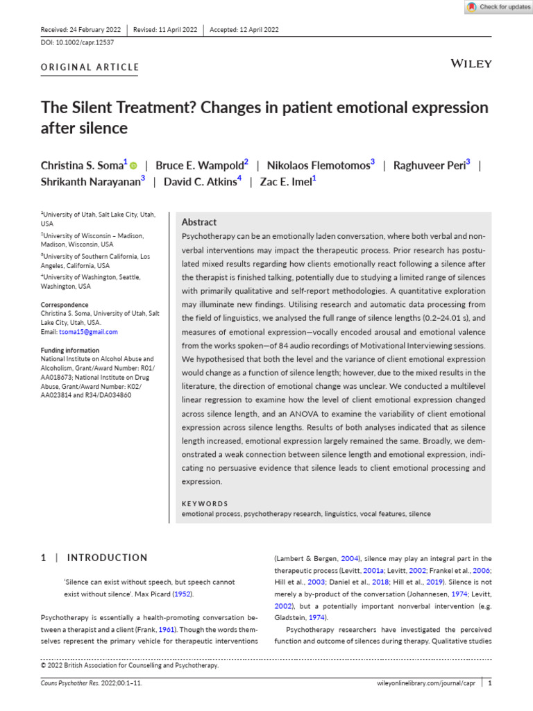 Soma Research Paper | PDF | Psychotherapy | Psychology