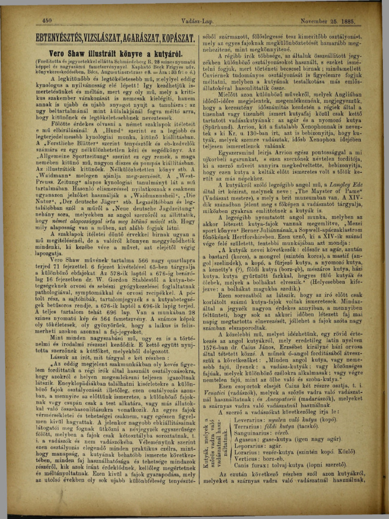 VadaszLap 1885 Pages450-451 | PDF