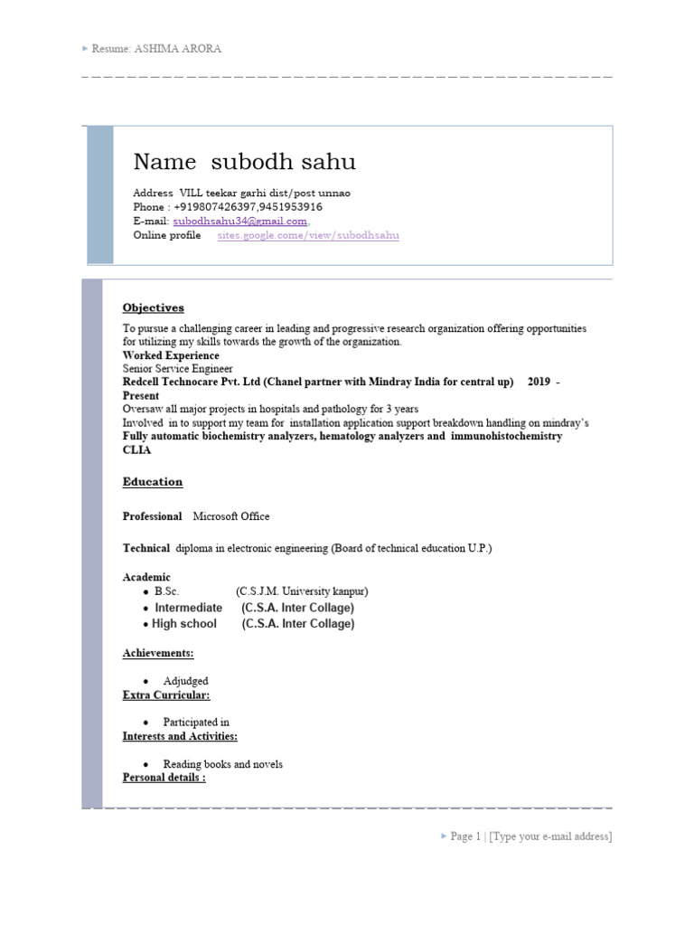 Subodh Resume | PDF