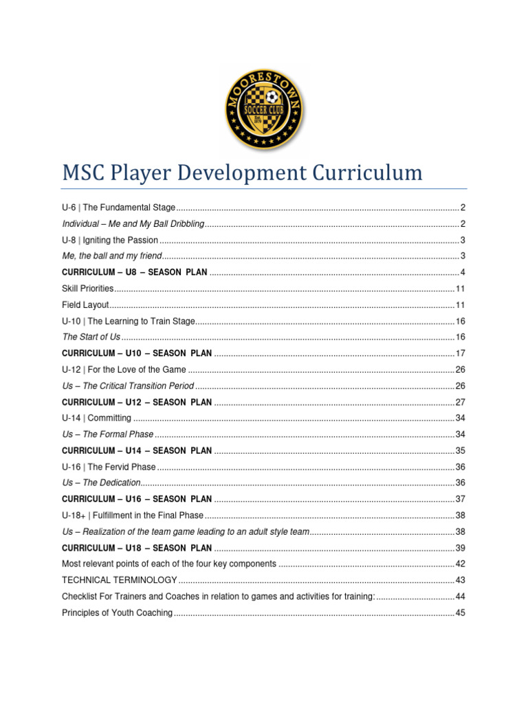 Player Development Curriculum | Download Free PDF | Word | Verb