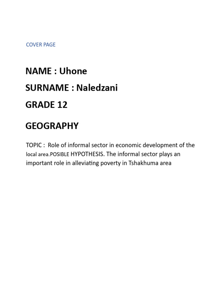 UHONE | PDF | Entrepreneurship | Poverty Reduction