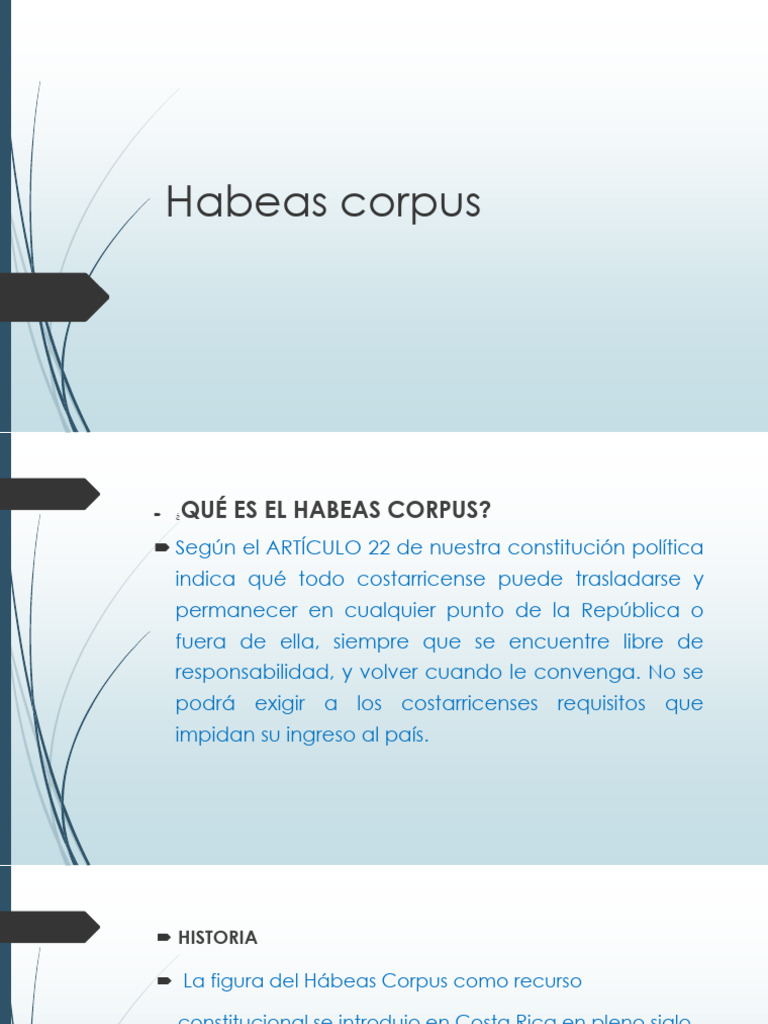 Power Point Habeas Corpus | PDF | Habeas corpus | Constitución