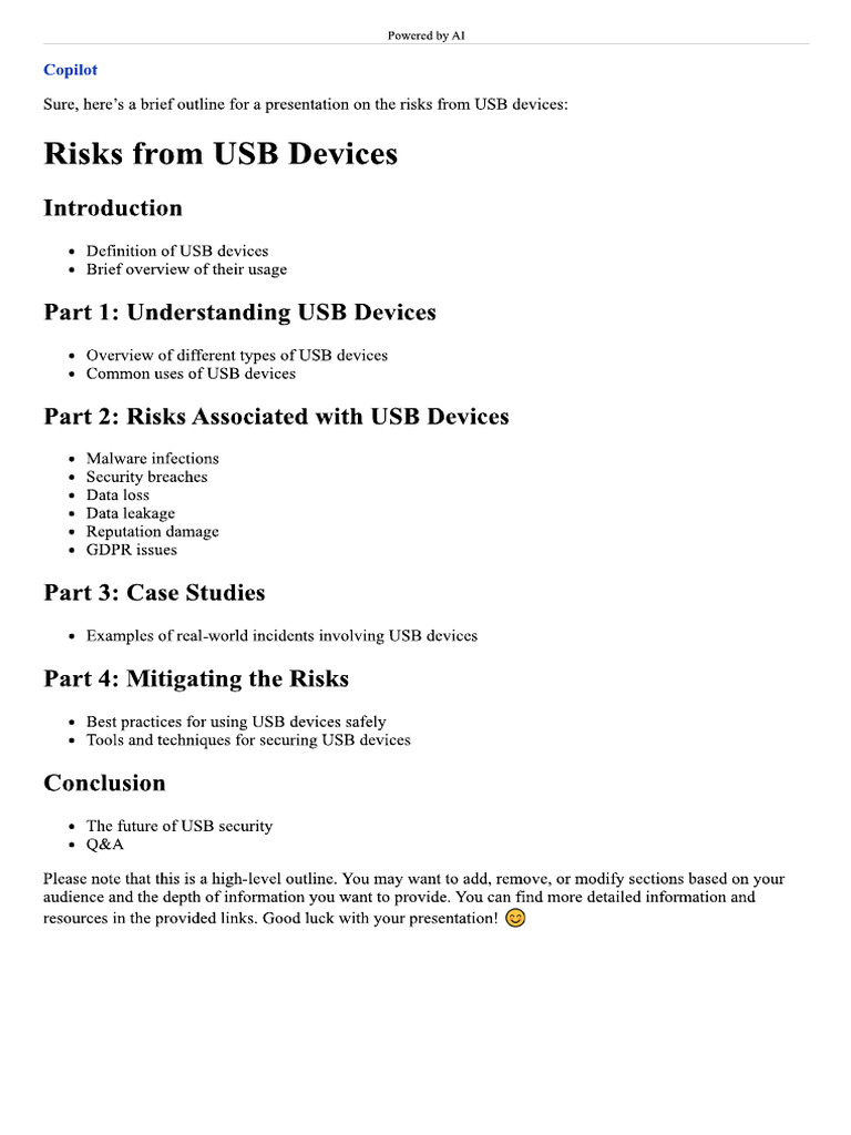 USB Risk | PDF