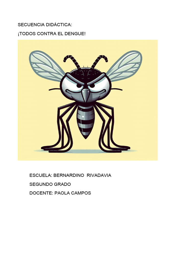 SECUENCIA DIDÁCTICA EL DENGUE 2DO GRADO | PDF SECUENCIA DIDÁCTICA EL DENGUE 2DO GRADO | PDF