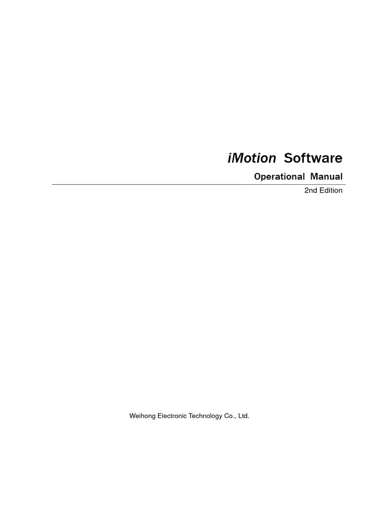 Operational Manual of Imotion Software - R2 | PDF | Software | Device Driver
