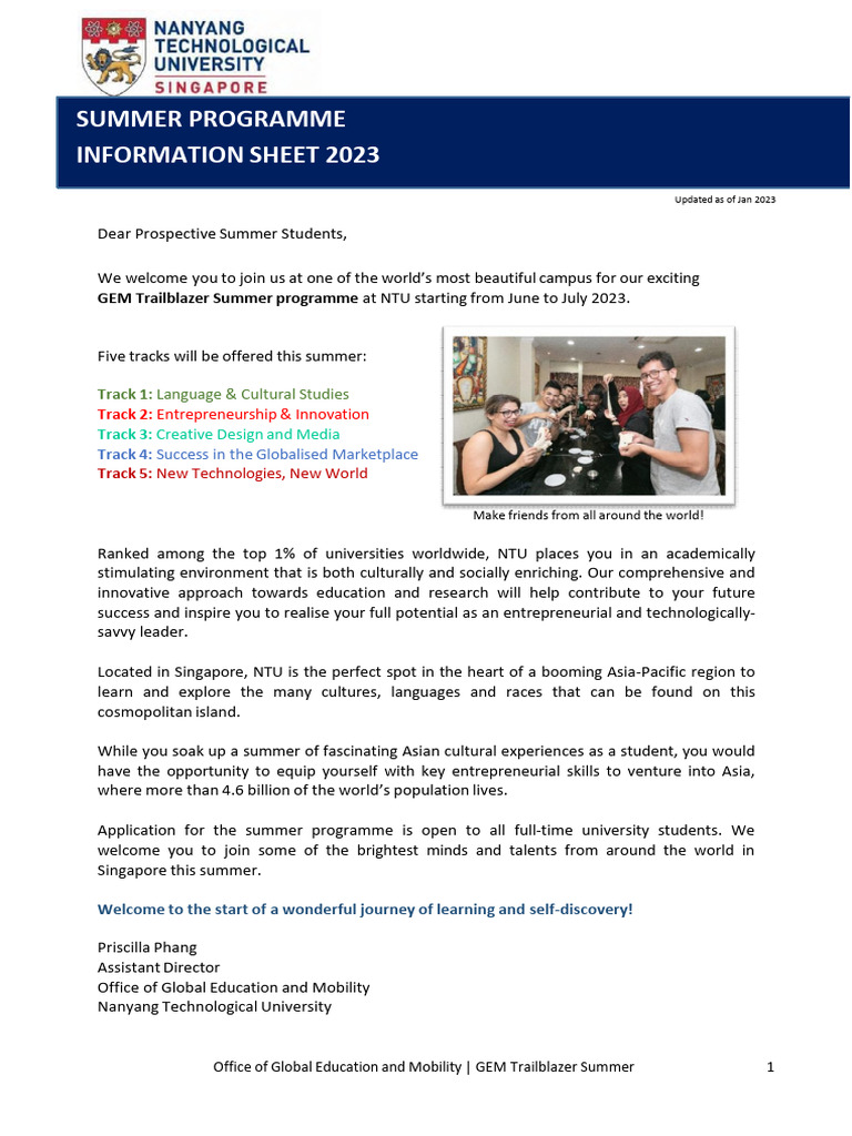 GEM Trailblazer Summer Info Sheet 2023 | PDF | Entrepreneurship