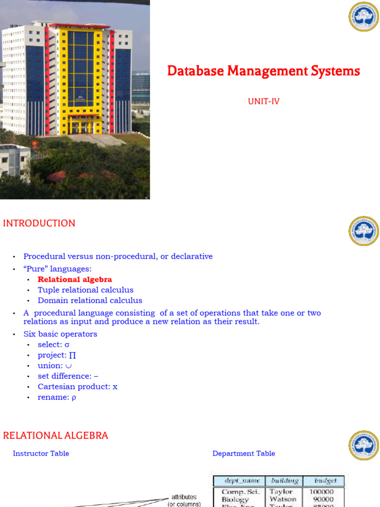 18CSC303J DBMS Unit Iv | Download Free PDF | Relational Model | Data Management