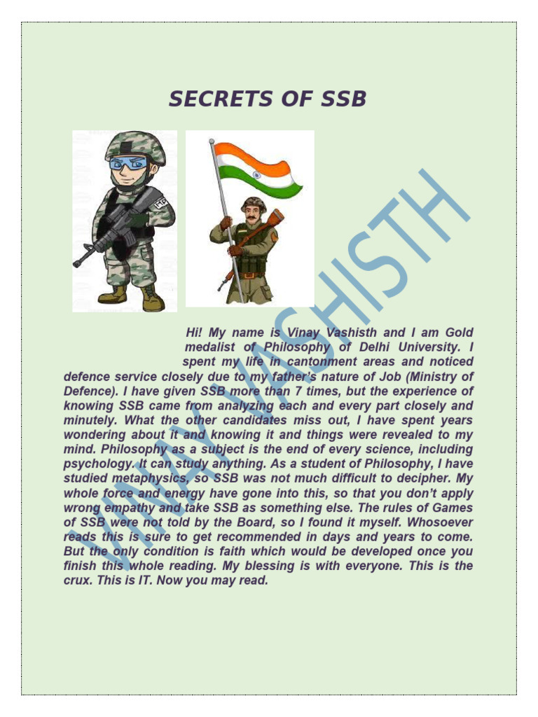 Secrets of SSB: A Philosophical Guide | PDF | Mind