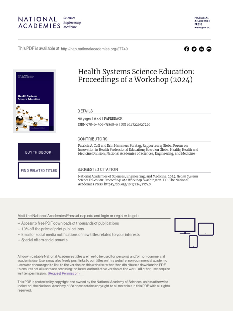 Health Systems Science Education: Proceedings of A Workshop (2024 ...