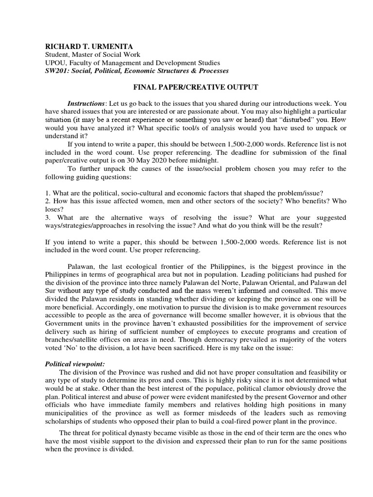 Analyzing Palawan's Province Division Issues | PDF | Poverty | Poverty ...