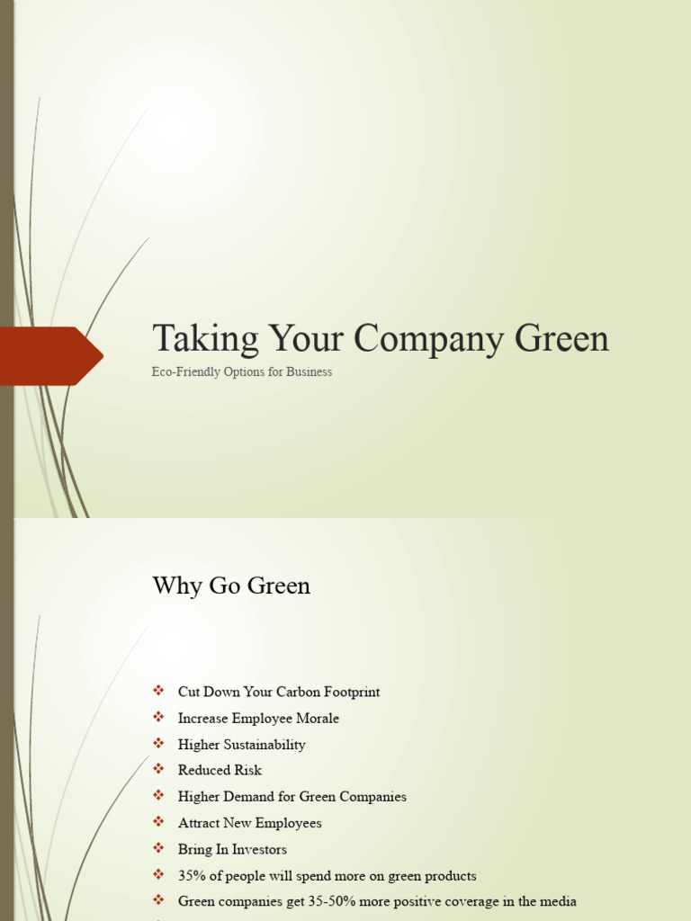 Taking Your Company Green | PDF | Economy And The Environment ...