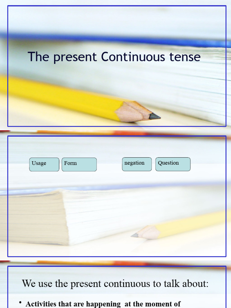 present continuous tense | PDF | Verb | Grammatical Tense