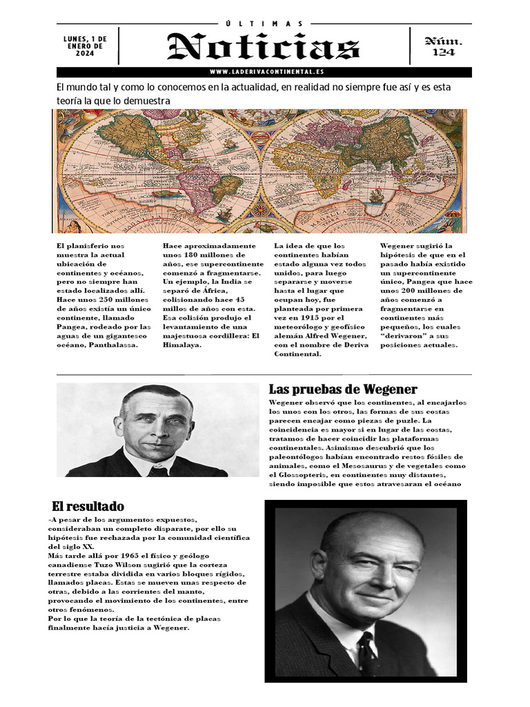 Alfred Wegener y La Deriva Continental | PDF | Continente | Estructura ...
