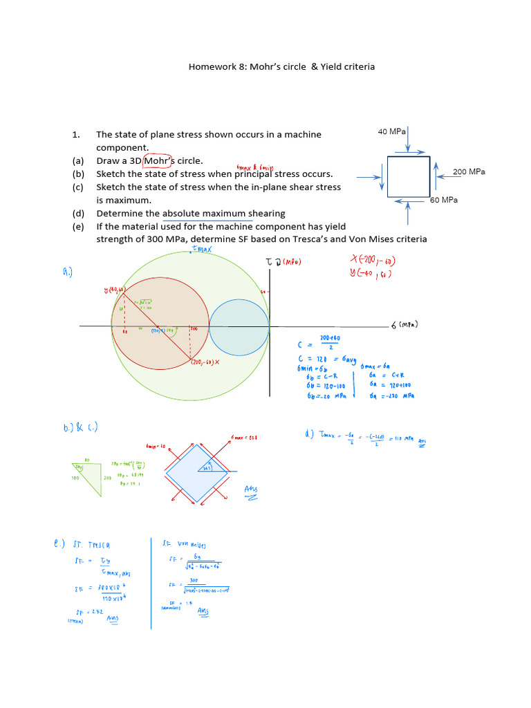 3D Mohr's Circle and Yield Criteria Analysis | PDF | Applied And ...