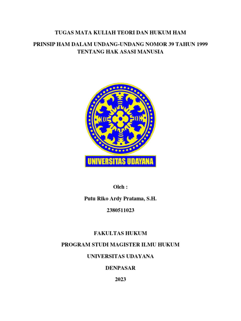 PRINSIP HAM DALAM UU HAM | PDF