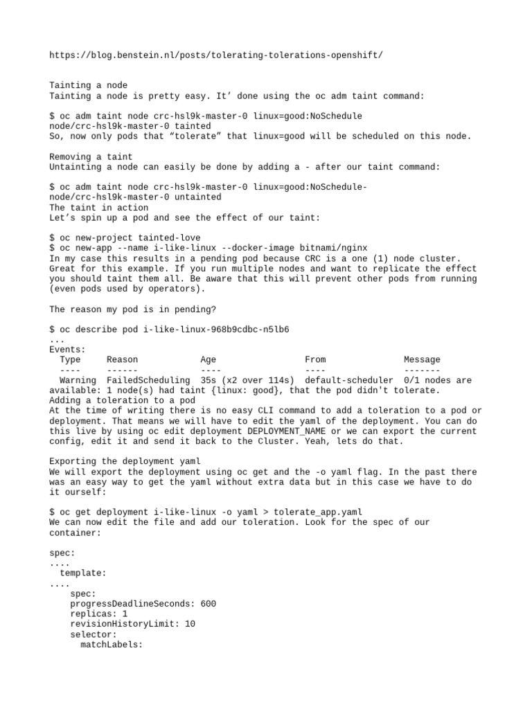 Taint and tolerations | PDF | Software | Information Technology Management Taint and tolerations | PDF | Software | Information Technology Management