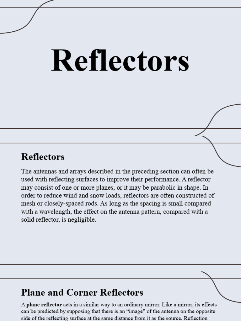 REFLECTORS | PDF | Antenna (Radio) | Telecommunications Engineering