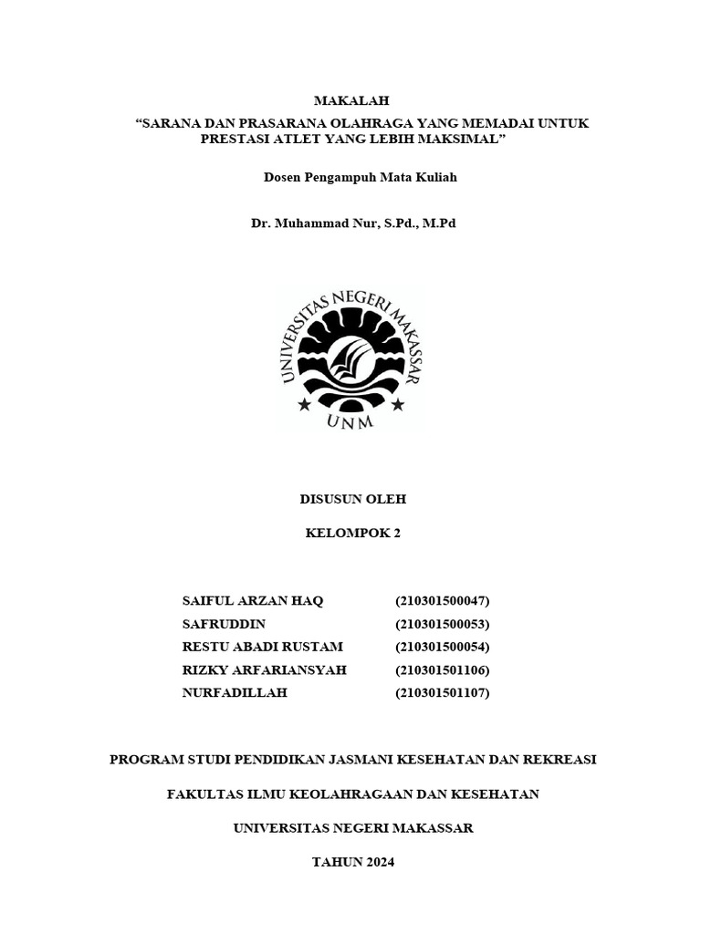 Makalah Sarana & Prasarana Kelompok 2 | PDF