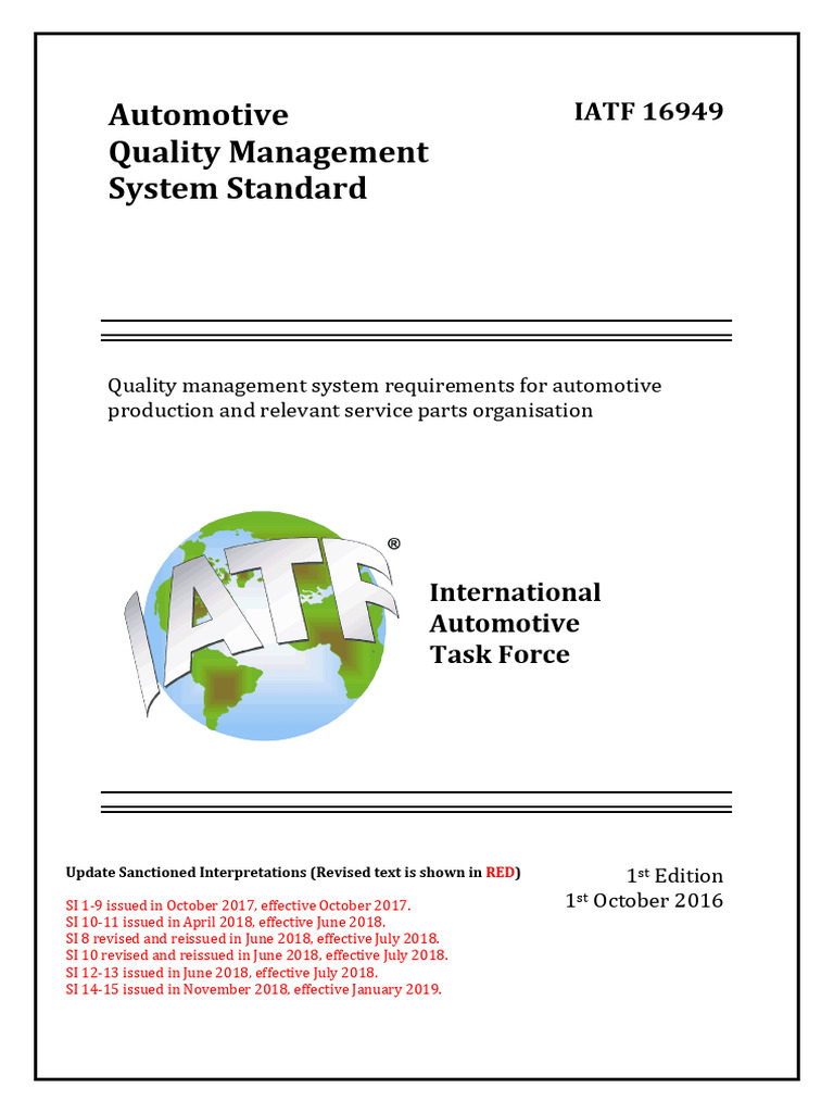 IATF16949 2016 ENG SIs | PDF | Iso 9000 | Business Process