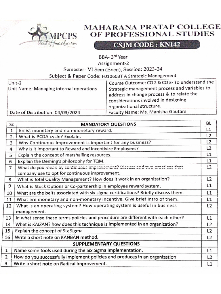 SM Assignment 2 Unit 2 | PDF
