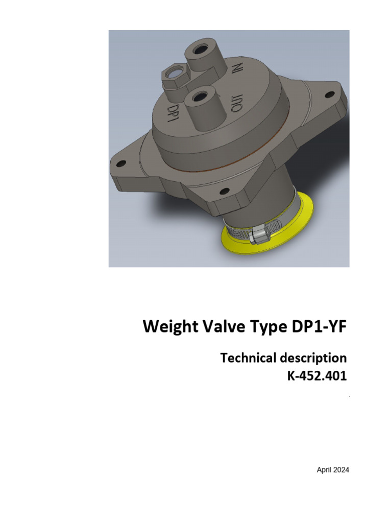 Weight Valve Type DP1-YF Functonal Description | PDF | Valve | Brake