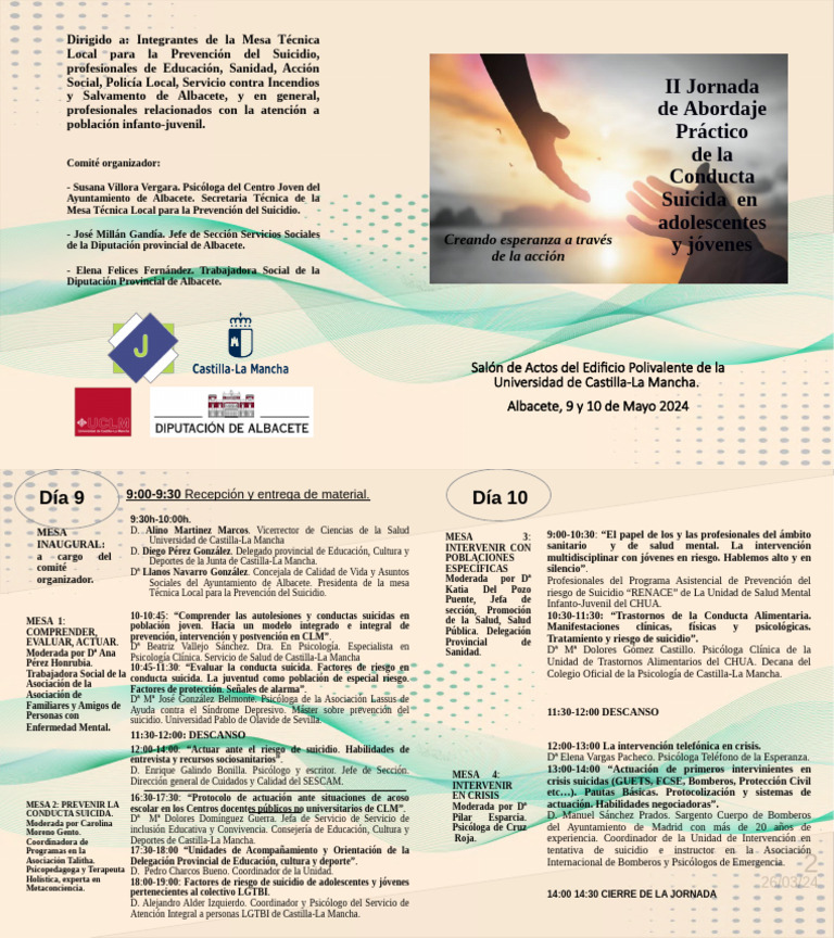 Diptico II Jornadas | PDF | Suicidio | Sicología